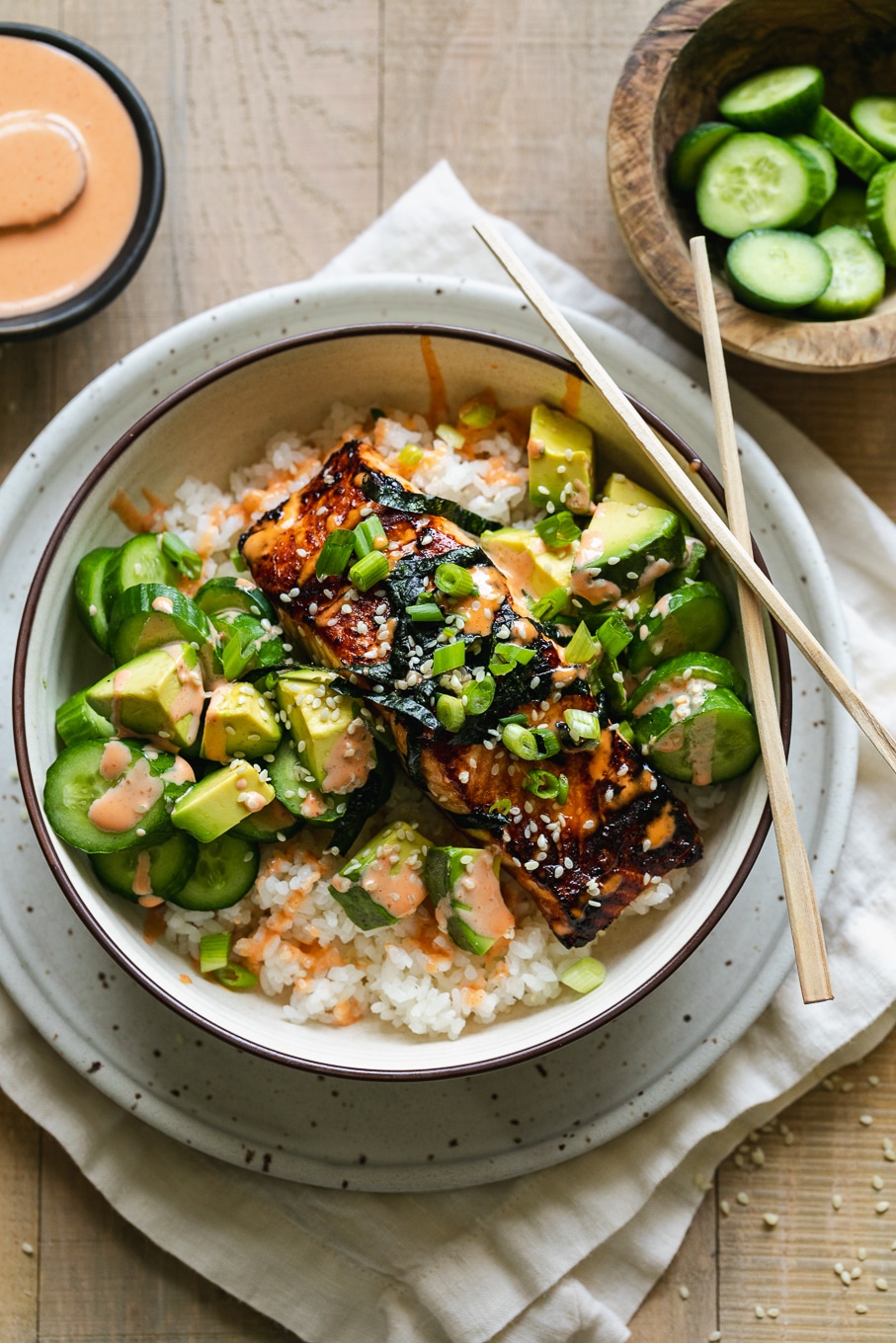 Salmon Sushi Bowls - Spices In My DNA