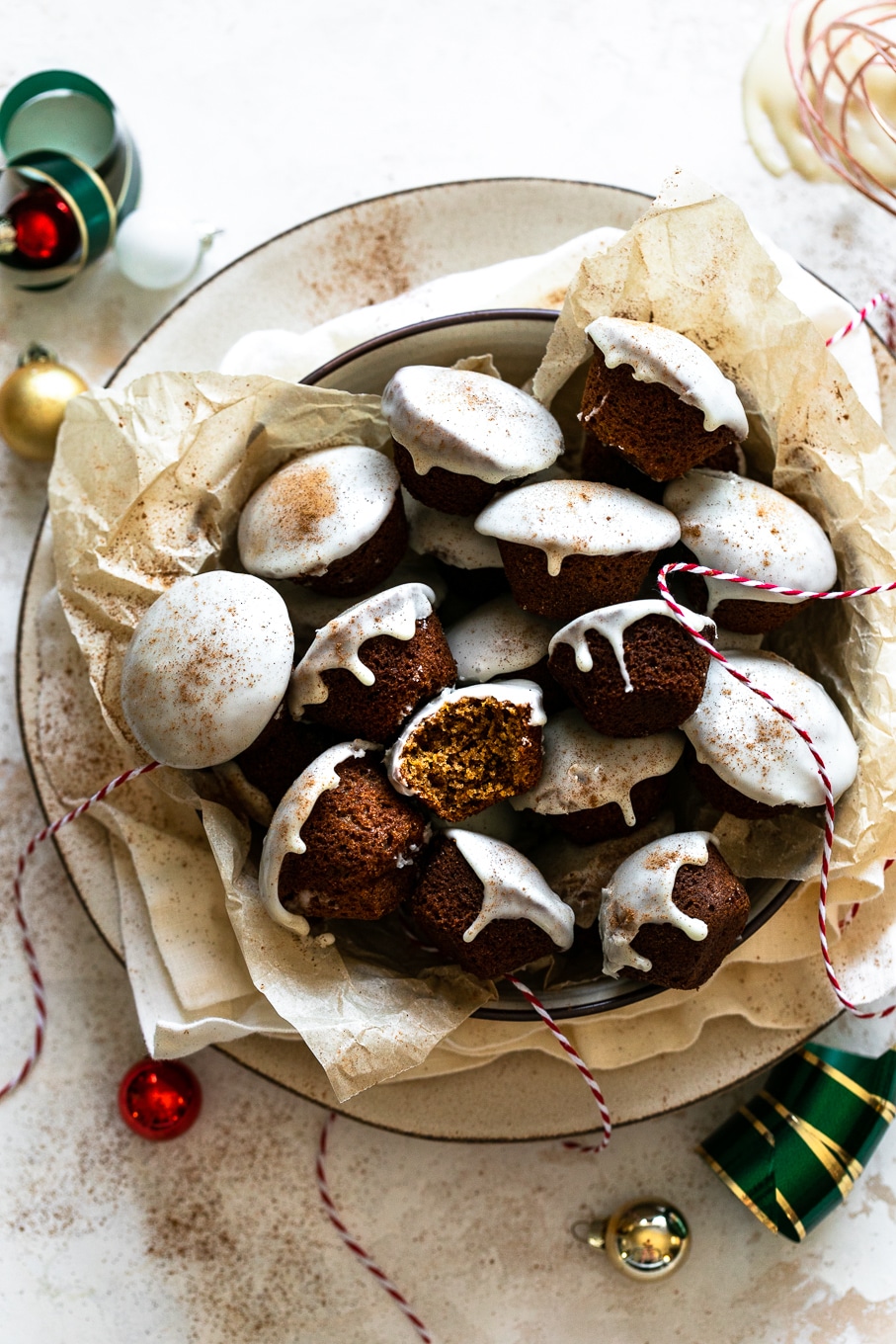 Gingerbread Bites with Cream Cheese Glaze - Spices in My DNA